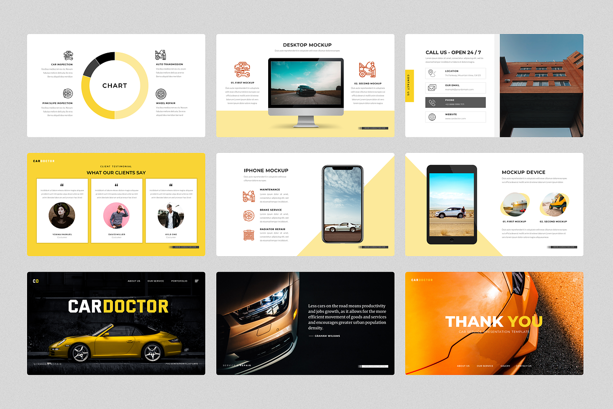 Auto Service Garage Keynote, a Presentation Template by YossyOneStd