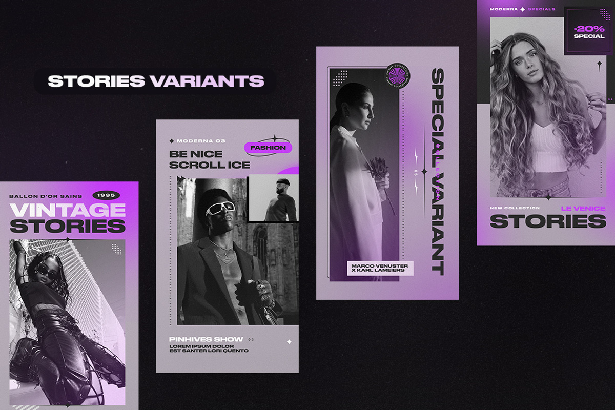 MODERNA Instagram Templates, a Social Media Template by FLYERHIVE