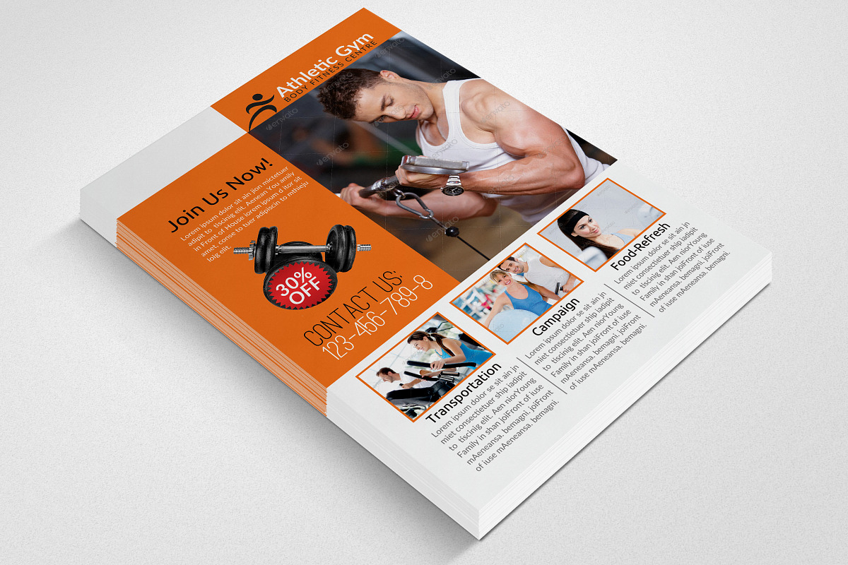 Body Fitness Flyer Template, a Flyer Template by Psd Templates