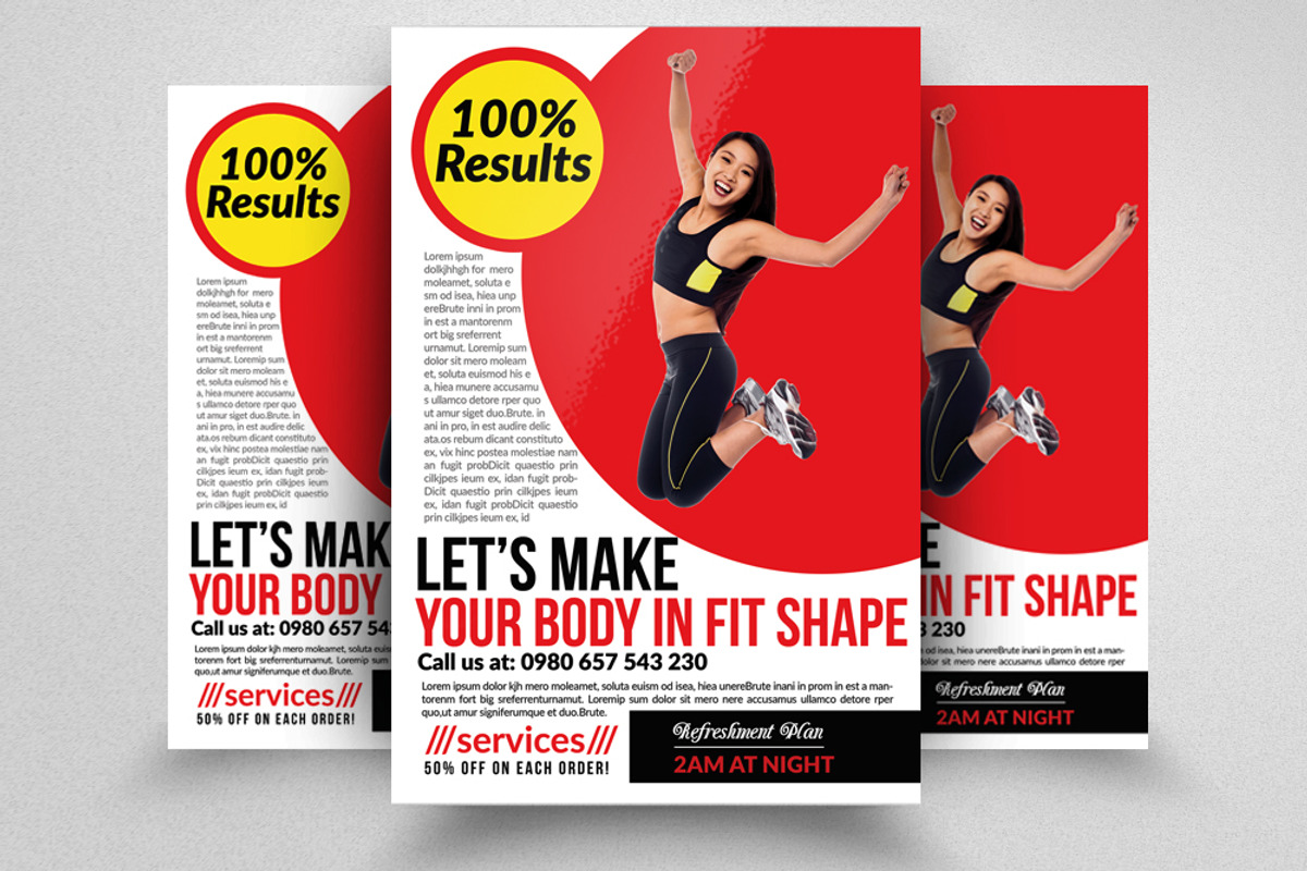 Fitness Healthy Diet Program Flyers, a Flyer Template by Business Flyers