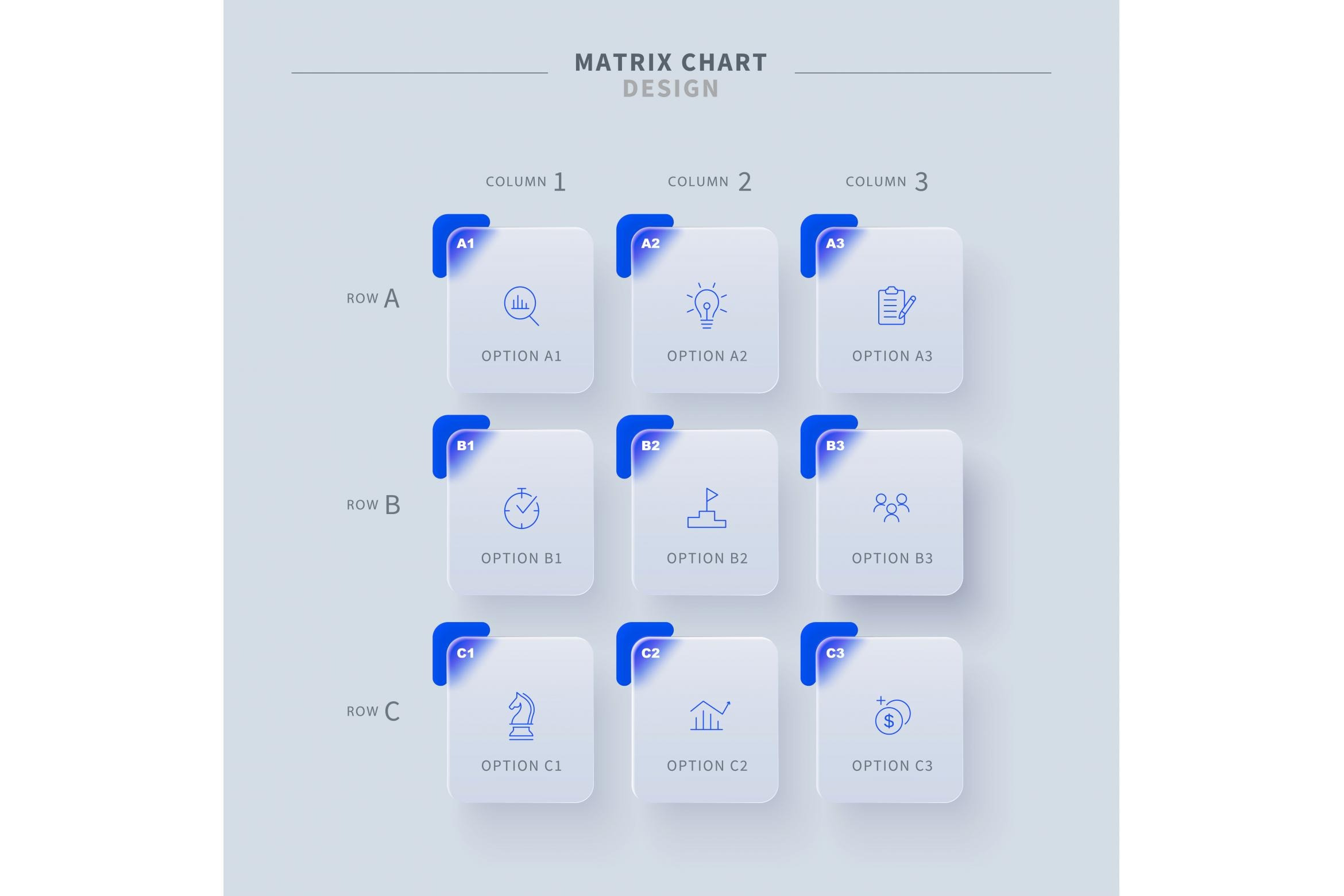 Glassmorphic matrix diagram | Presentation Templates ~ Creative Market