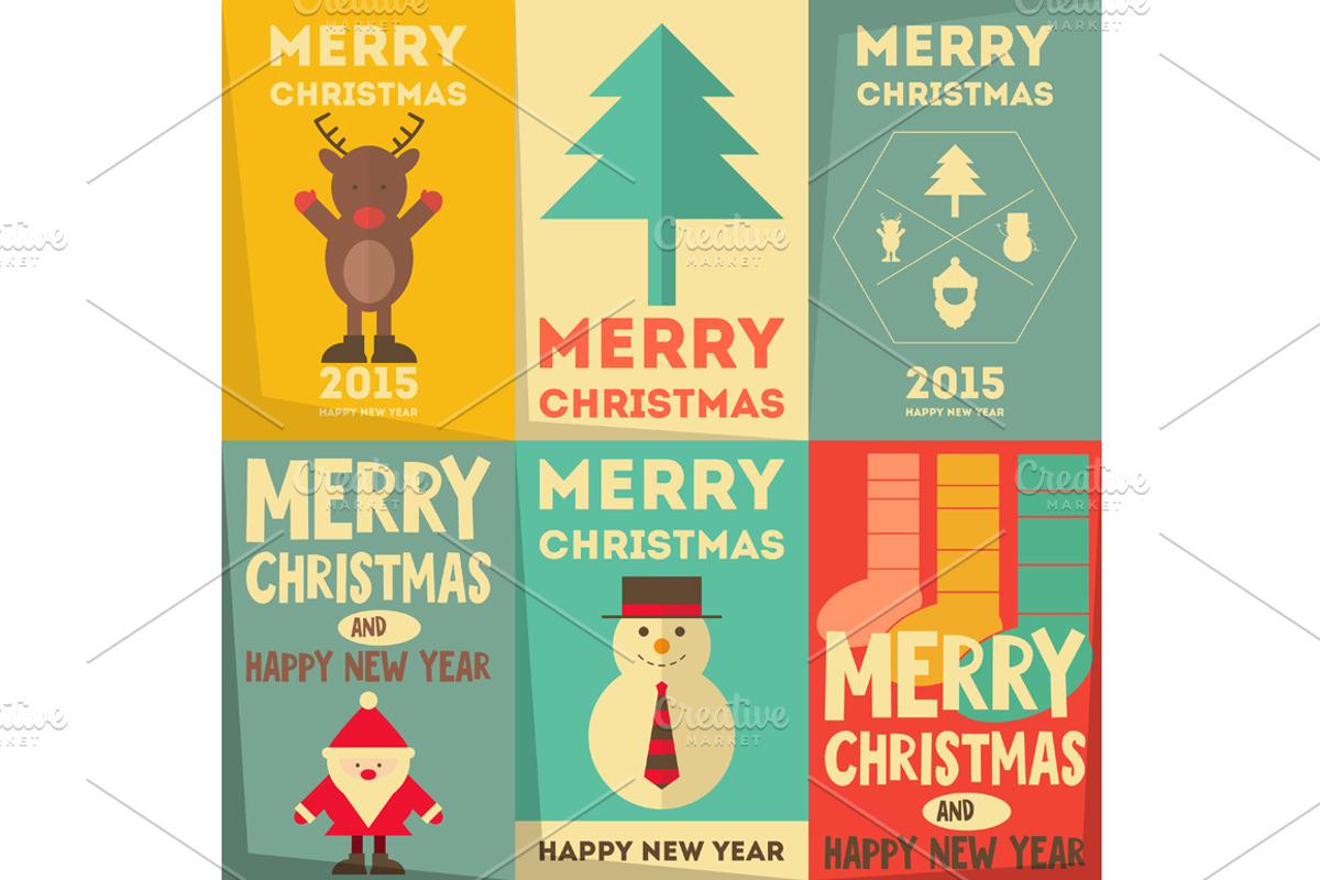 Christmas Posters Set, an Illustration by ELFIVETROV DESIGN
