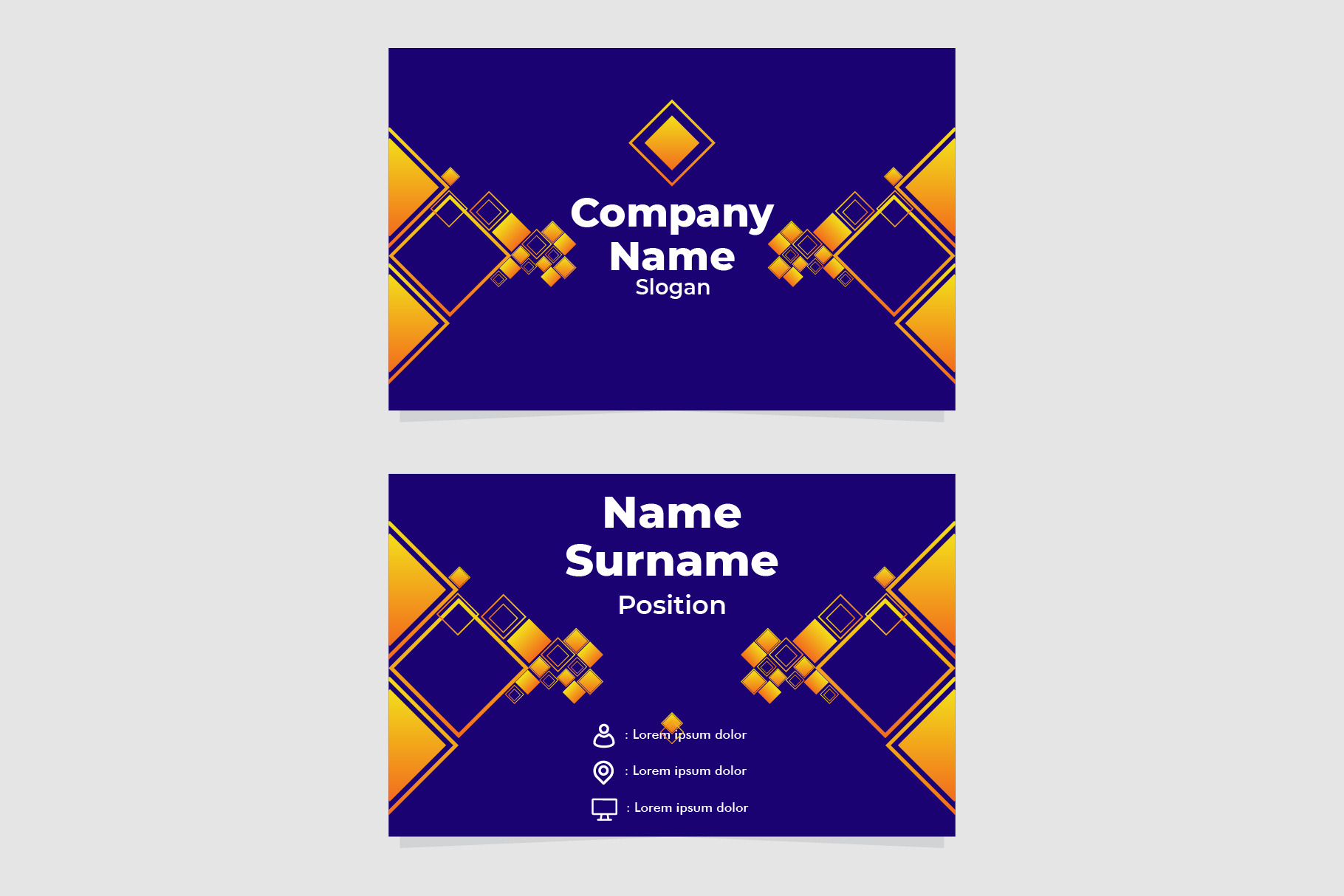 Abstract Blue Business Card Template, a Background Graphic by sekitarief