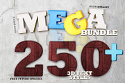 Mega Bundle 250+ 3D Text Styles | Layer Styles ~ Creative Market