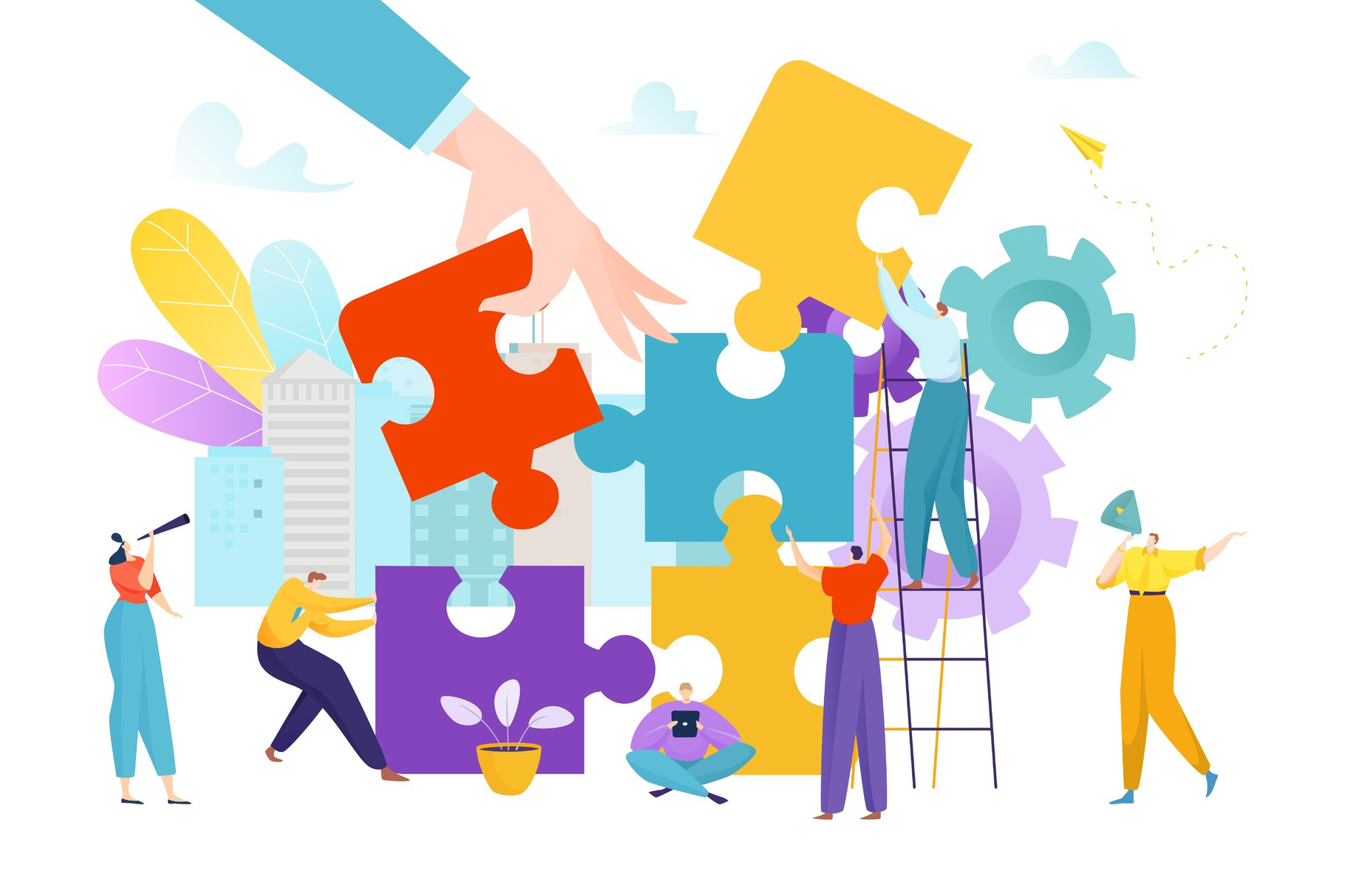 Business team work design, teamwork | Object Illustrations ~ Creative ...