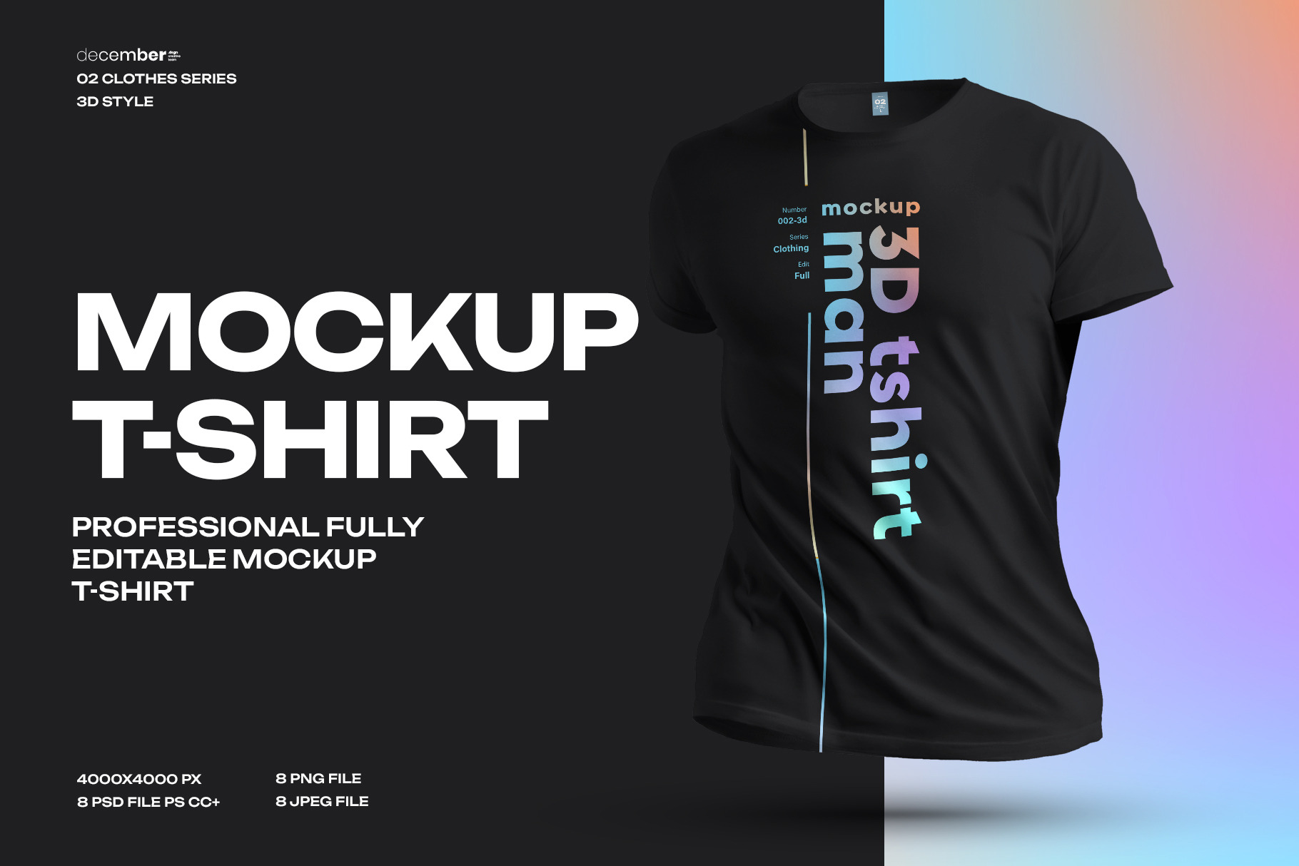 8 Mockups 3D T-Shirts