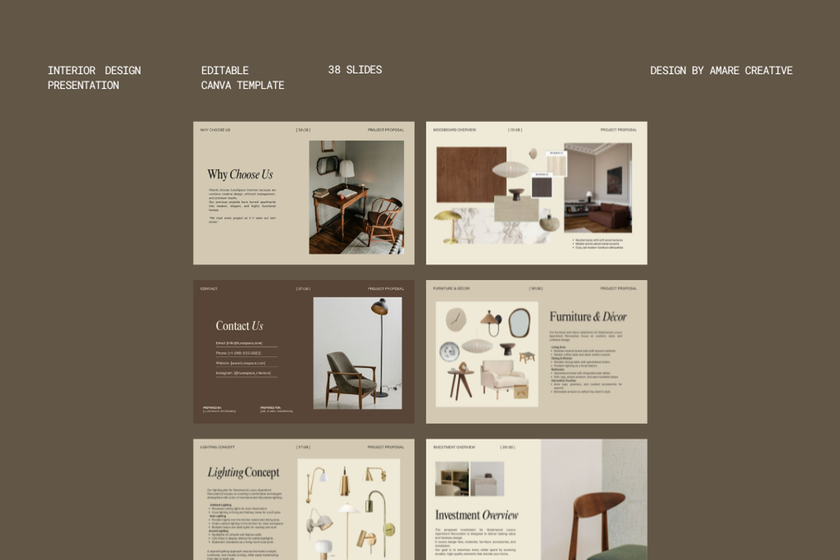 Interior Design Project Proposal Template | Amare creative