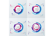 Vector circle chart infographic templates for data visualization, a ...