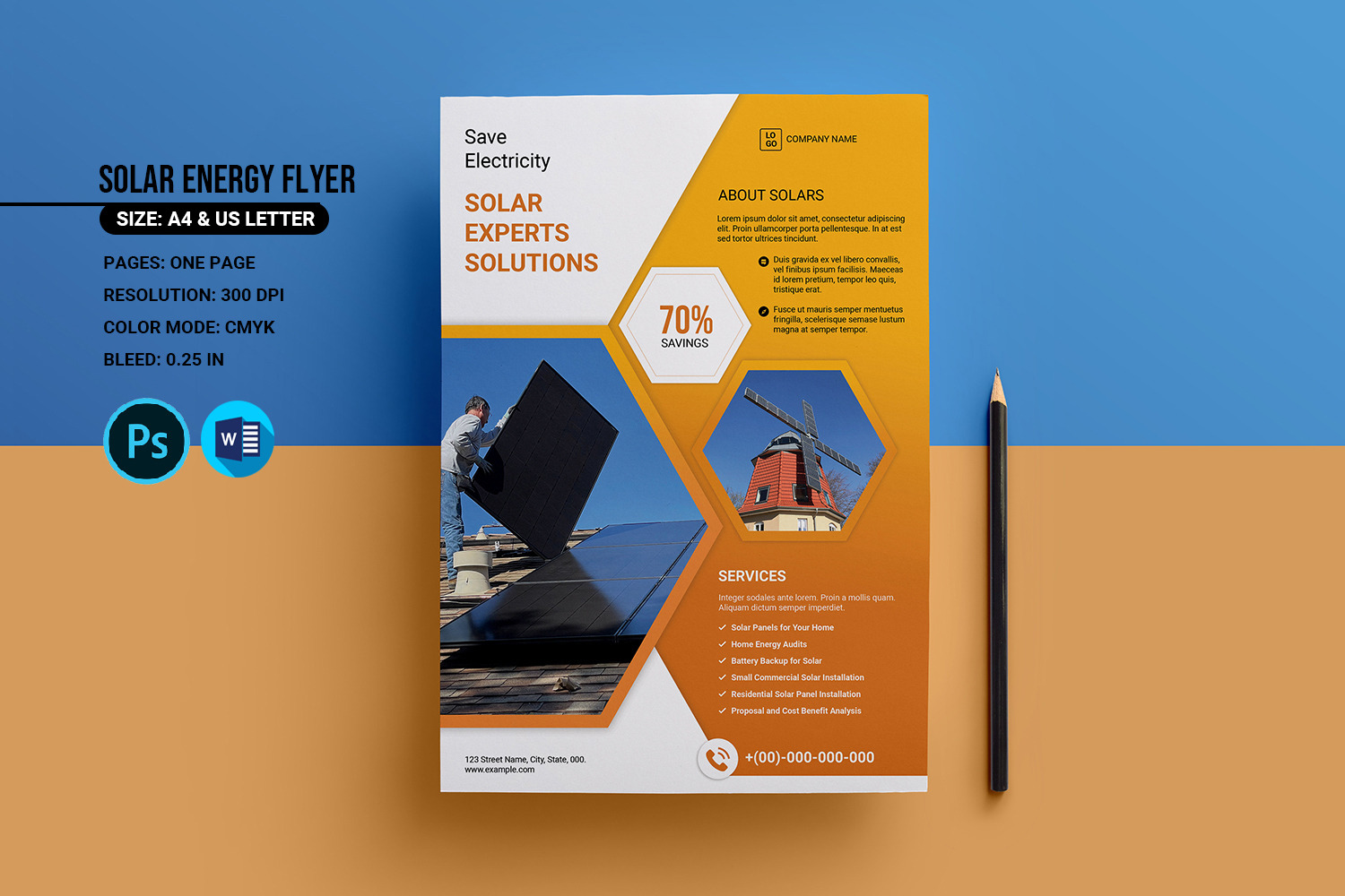 Solar Energy Flyer Template, a Flyer Template by retrographix