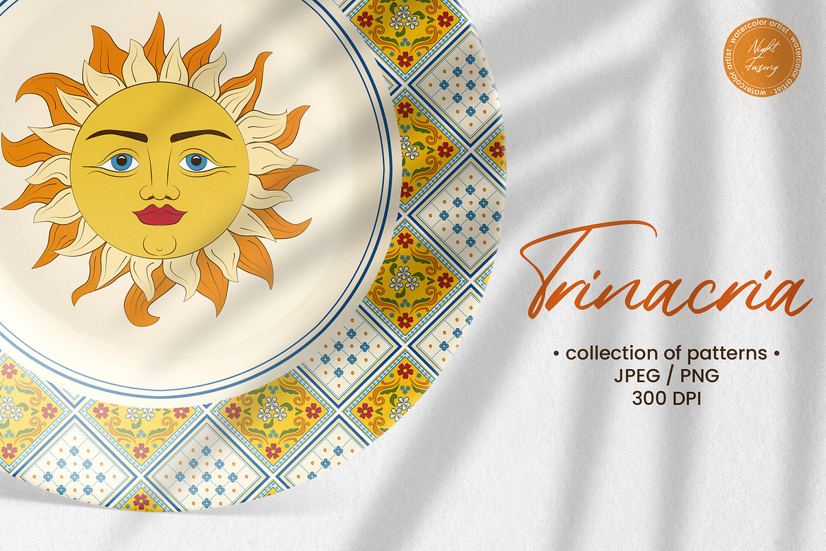 Sicilian Ceramics Pattern Collection, a Pattern Graphic by foxsong