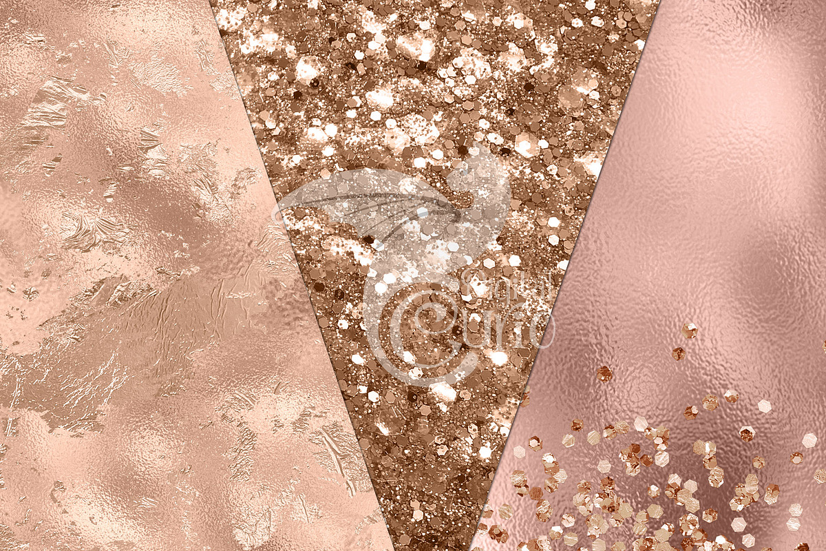 Rose Gold Foil and Glitter Textures, a Texture Graphic by Digital Curio