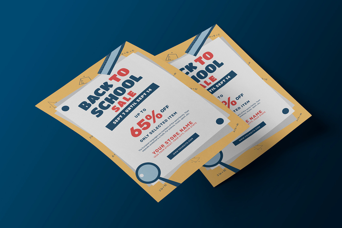 Back to School Sale Flyer, a Flyer Template by Neermana | Creative Market
