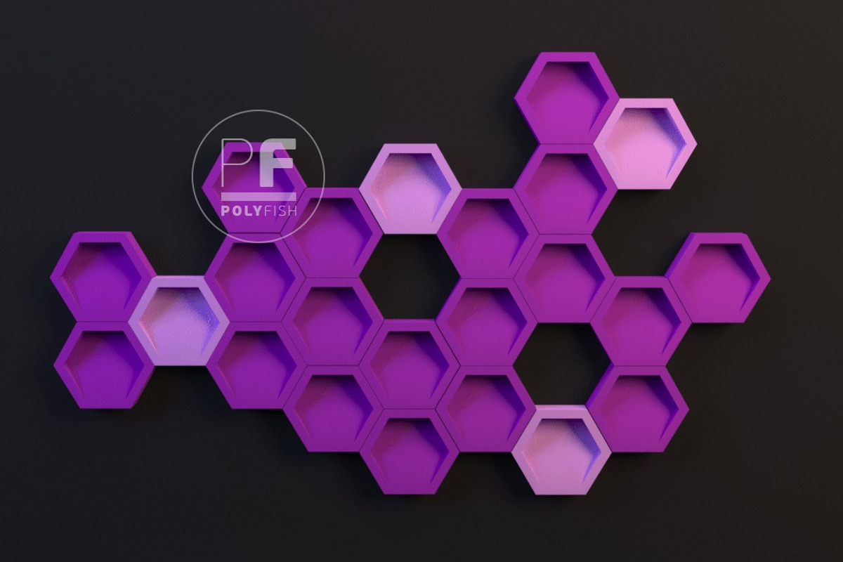 DIY Honeycomb Set 3D model template, a Graphic by PolyFish