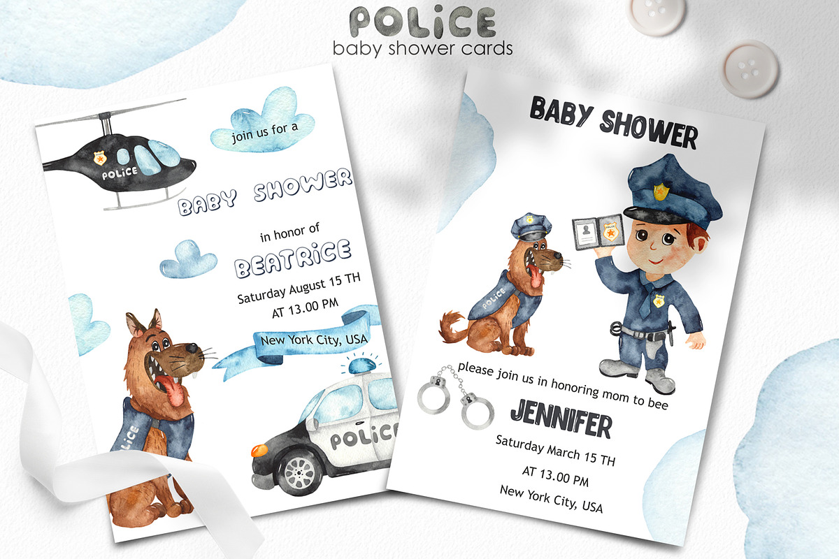 Police Watercolor collection, a Work Illustration by Marina Ermakova