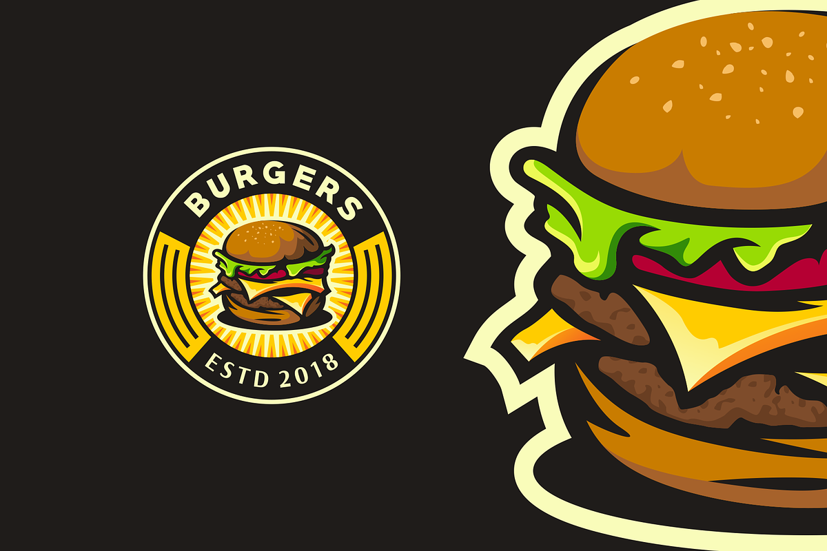Burger Logo, a Branding & Logo Template by ModalTampang
