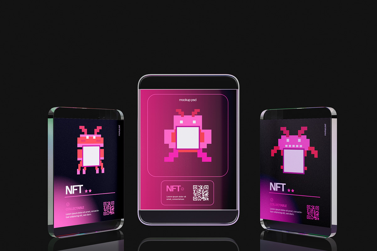 NFT Trading Cards Mockup, a Card Template by Mego-studio