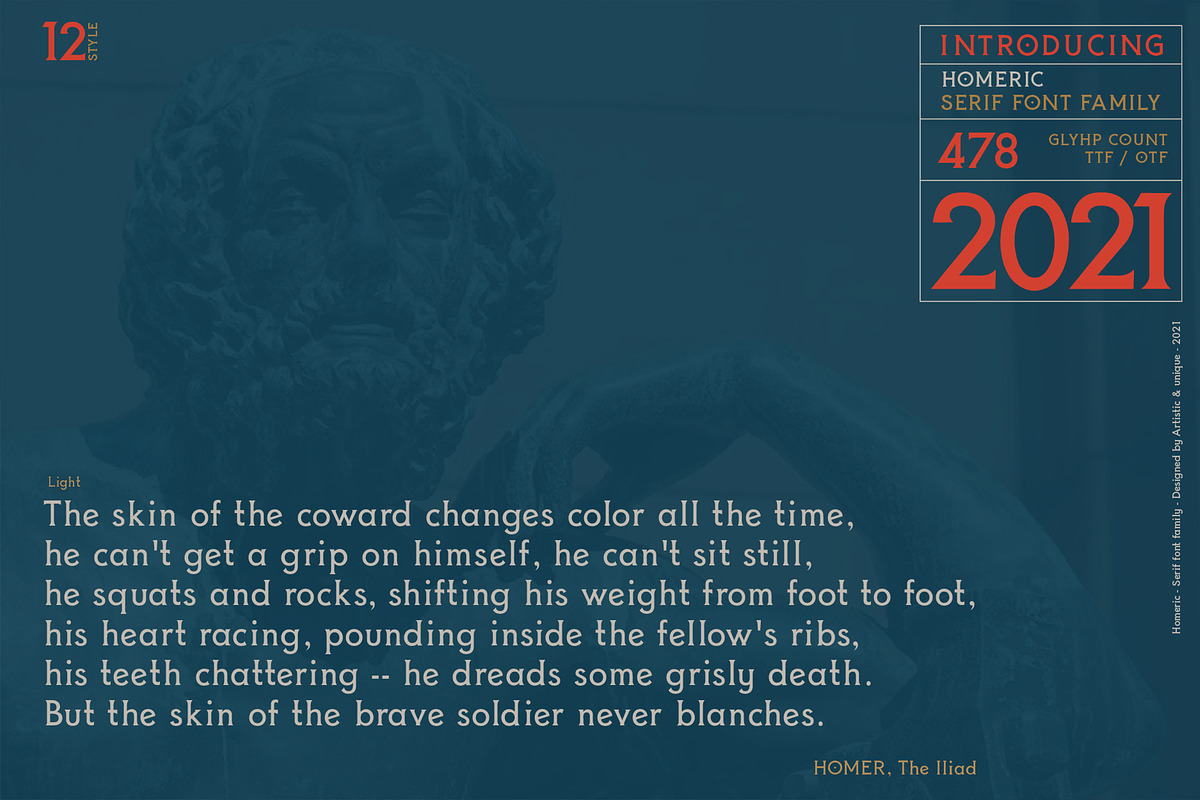 Homeric - Serif font Family, a Serif Font by Artistic & Unique