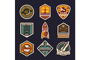 Mars mission isolated label set, an Illustration by studioworkstock