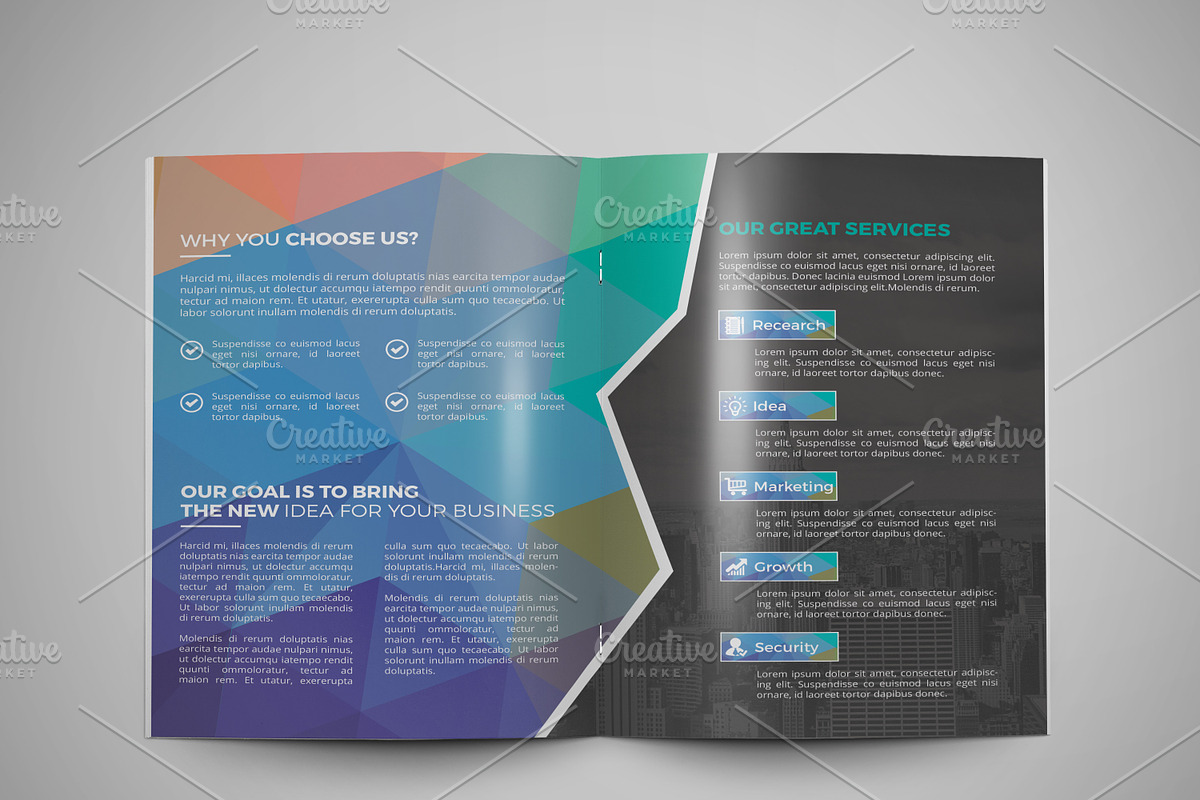 Bi fold Abstract Brochure, a Brochure Template by Cristal Pioneer