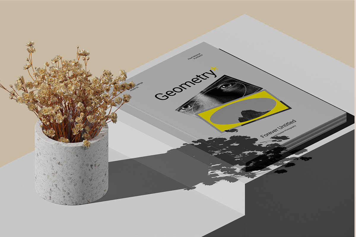 Geometry-magazine mockup kit, a Print Template by Creatoom