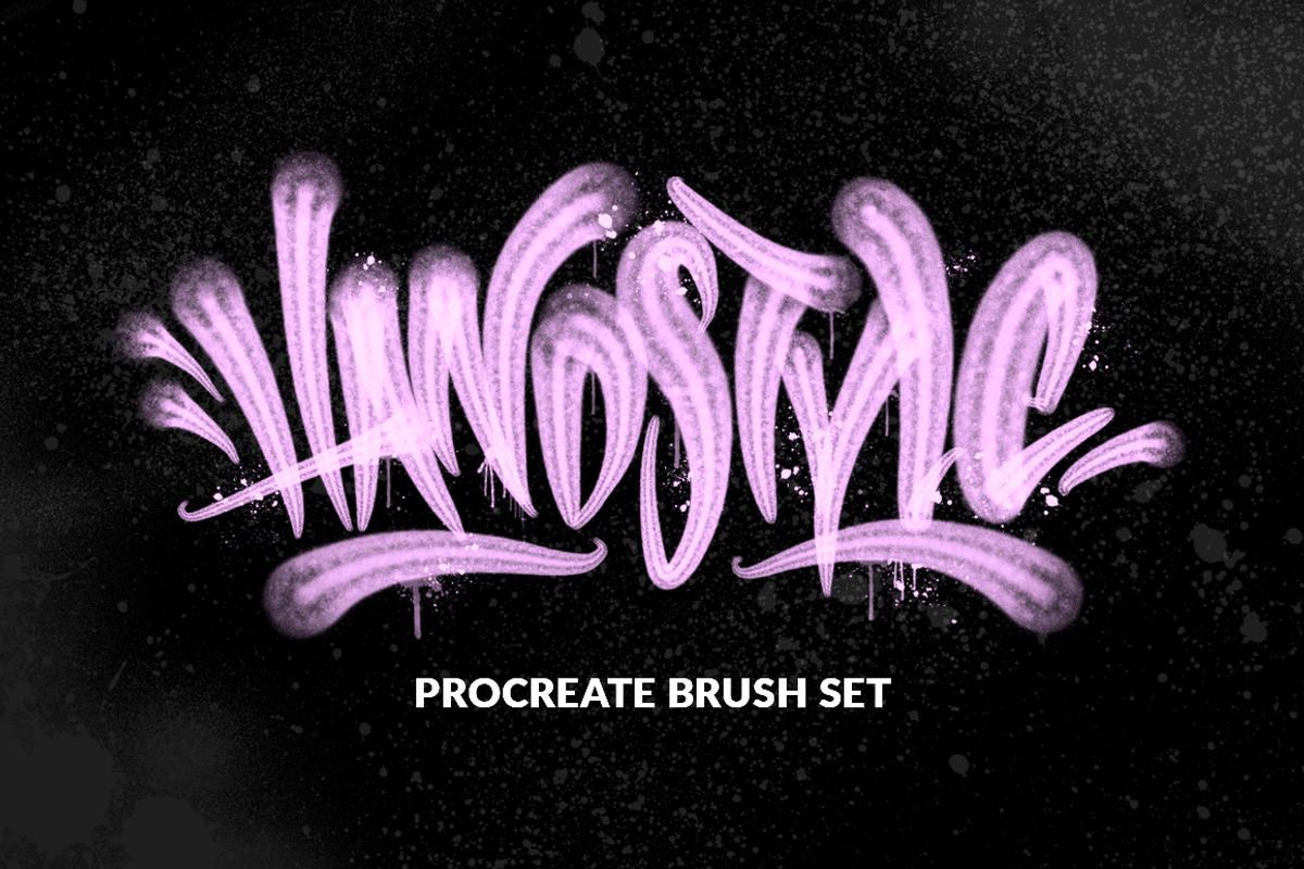 Handstyle Graff Procreate Brush Set, a Brush Add-On by Jake Rainis