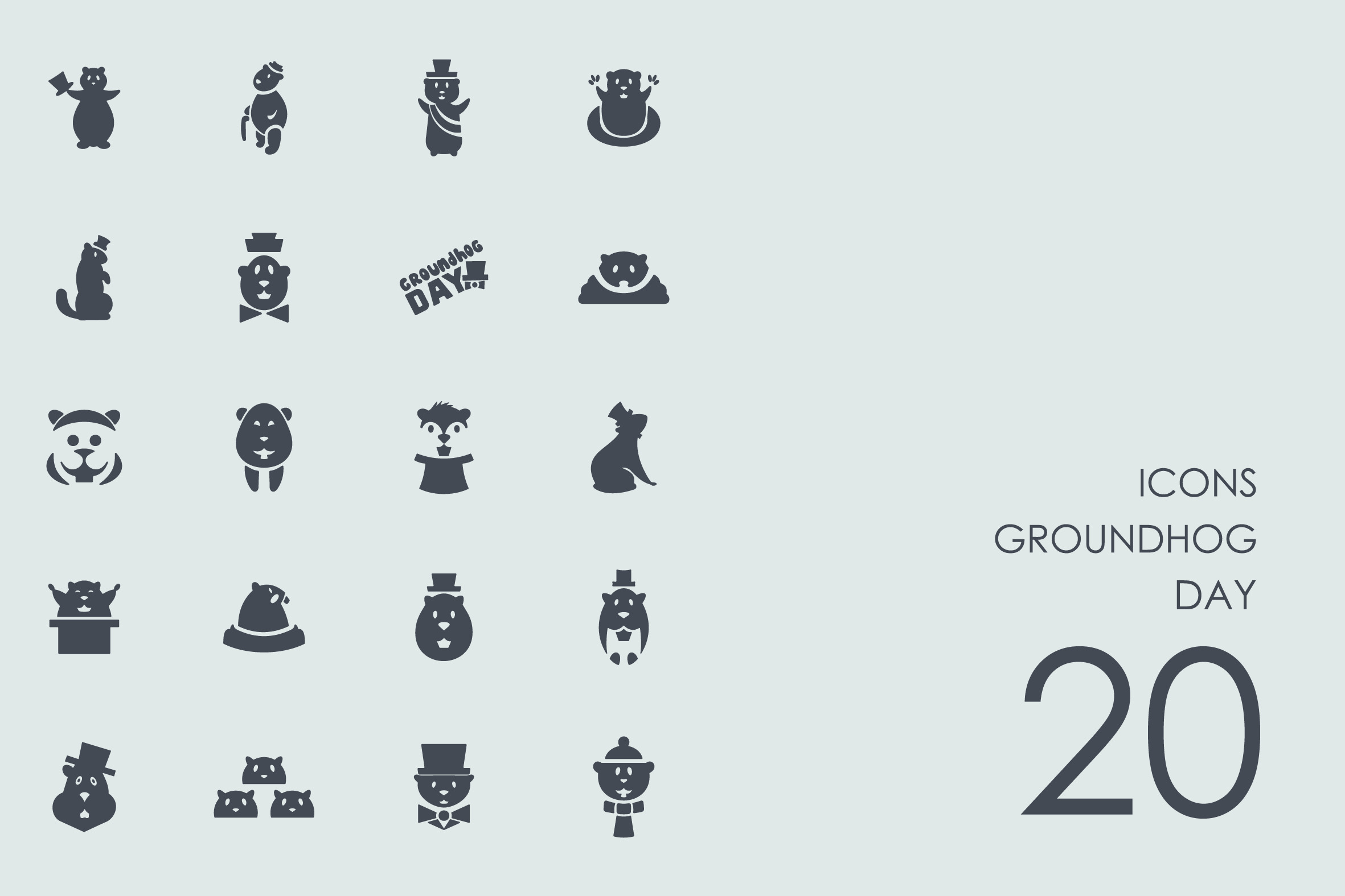 Groundhog day icons, an Icon by Palau