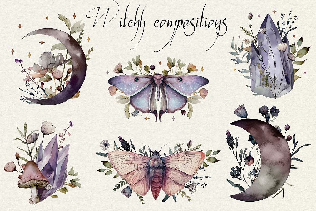 Magic botanical collection, a Decorative Illustration by marie dricot