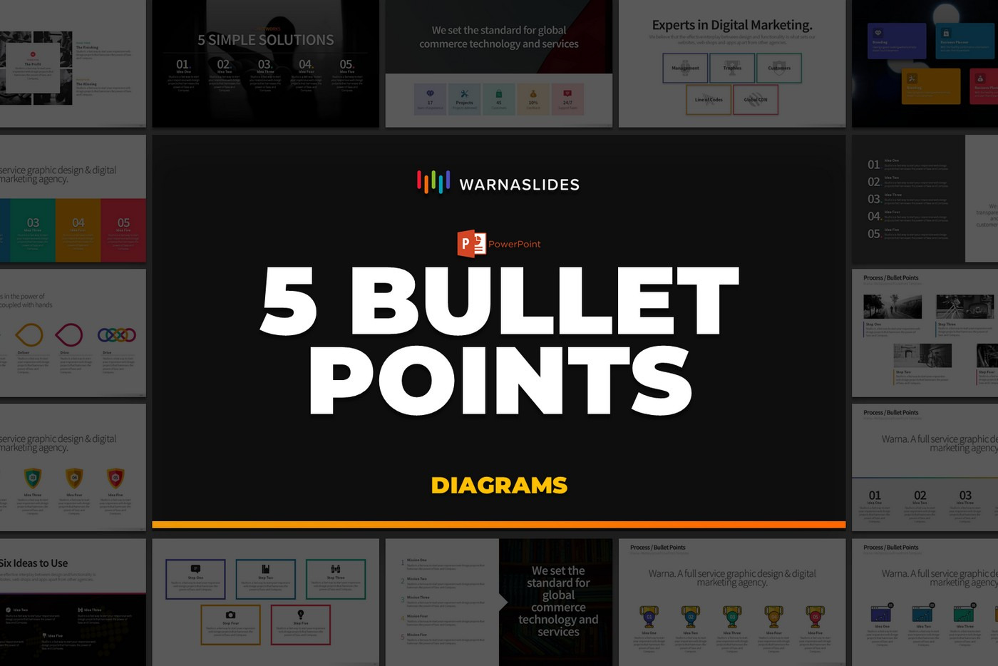 5 Bullet Points PowerPoint Templates | Creative Market