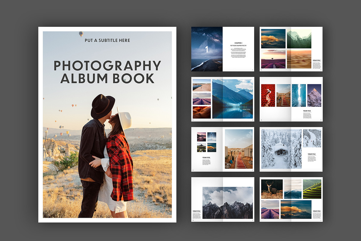 Photography Album Book Layout, a Brochure Template by tomsarraipodesign
