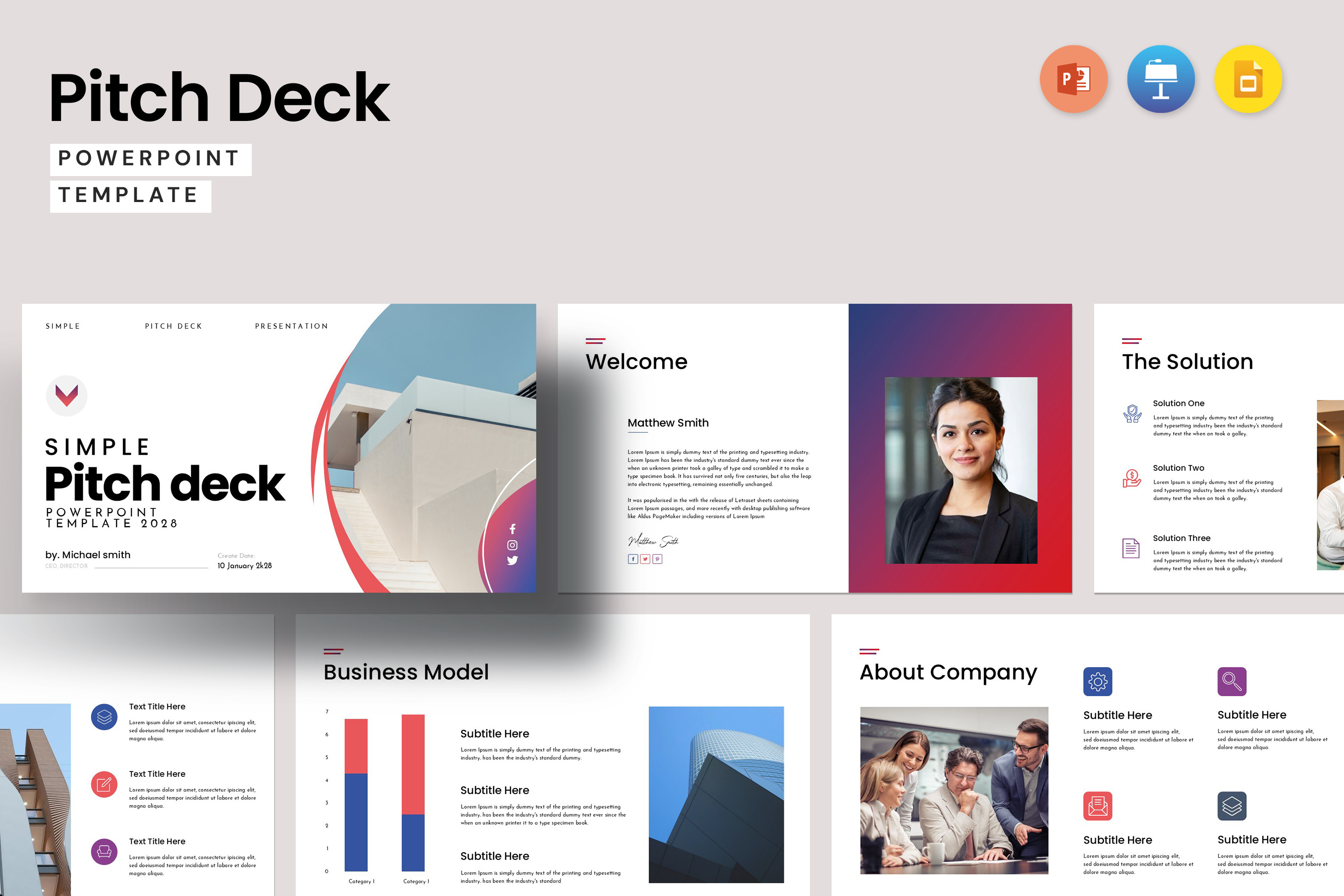 Simple Pitch Deck Presentation, a Presentation Template by evgenystudio