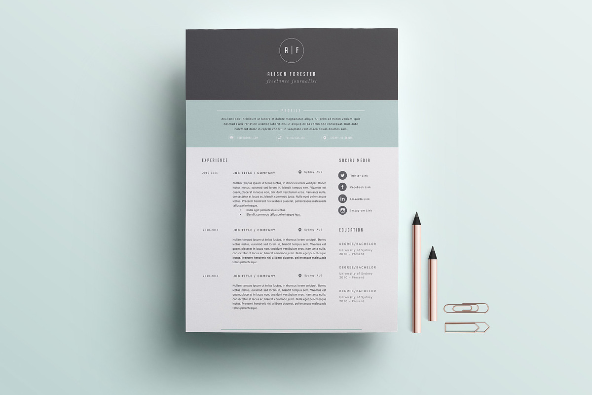 Resume Template 3 Page | CV Template, a Resume Template by The Template ...