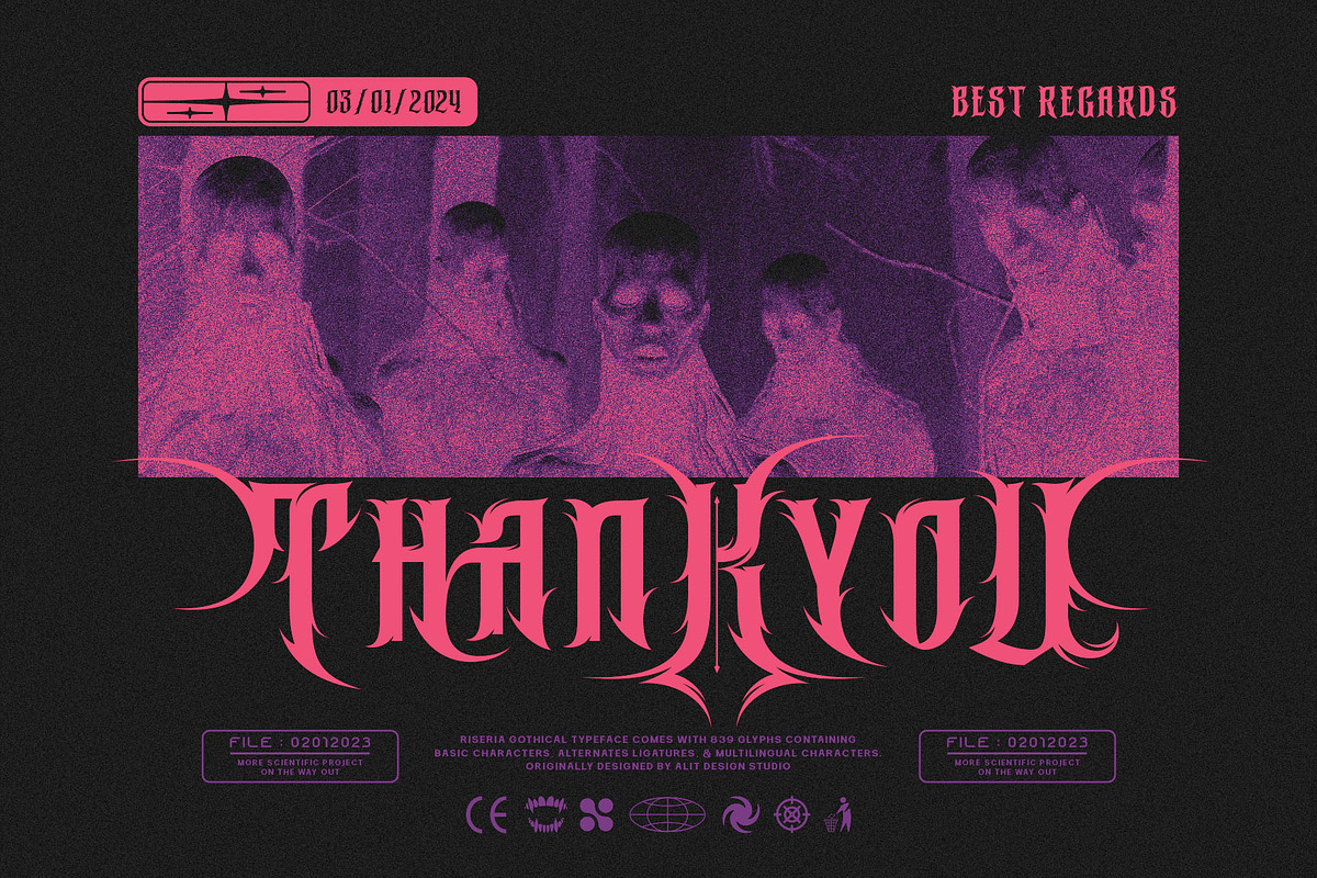 Riseria Typeface, a Blackletter Font by alit design