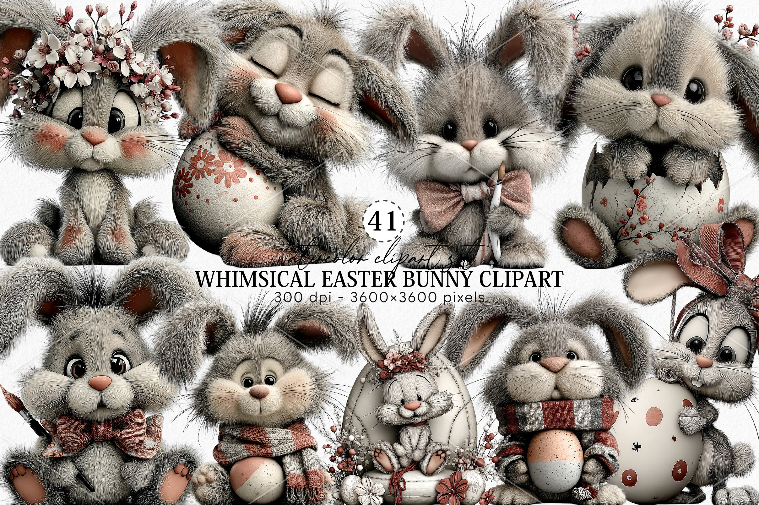 Whimsical Easter Bunny Clipart PNG, a Seasonal Illustration by Canvas Craft