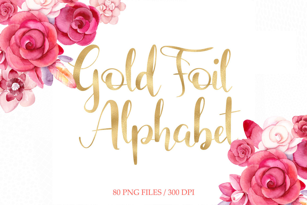 Gold foil alphabet clipart, an Object Graphic by PeDe Designs