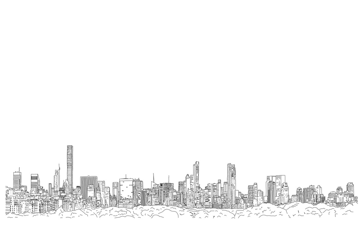 New York City Manhattan Skyline Art, an Illustration by PageLightStudios