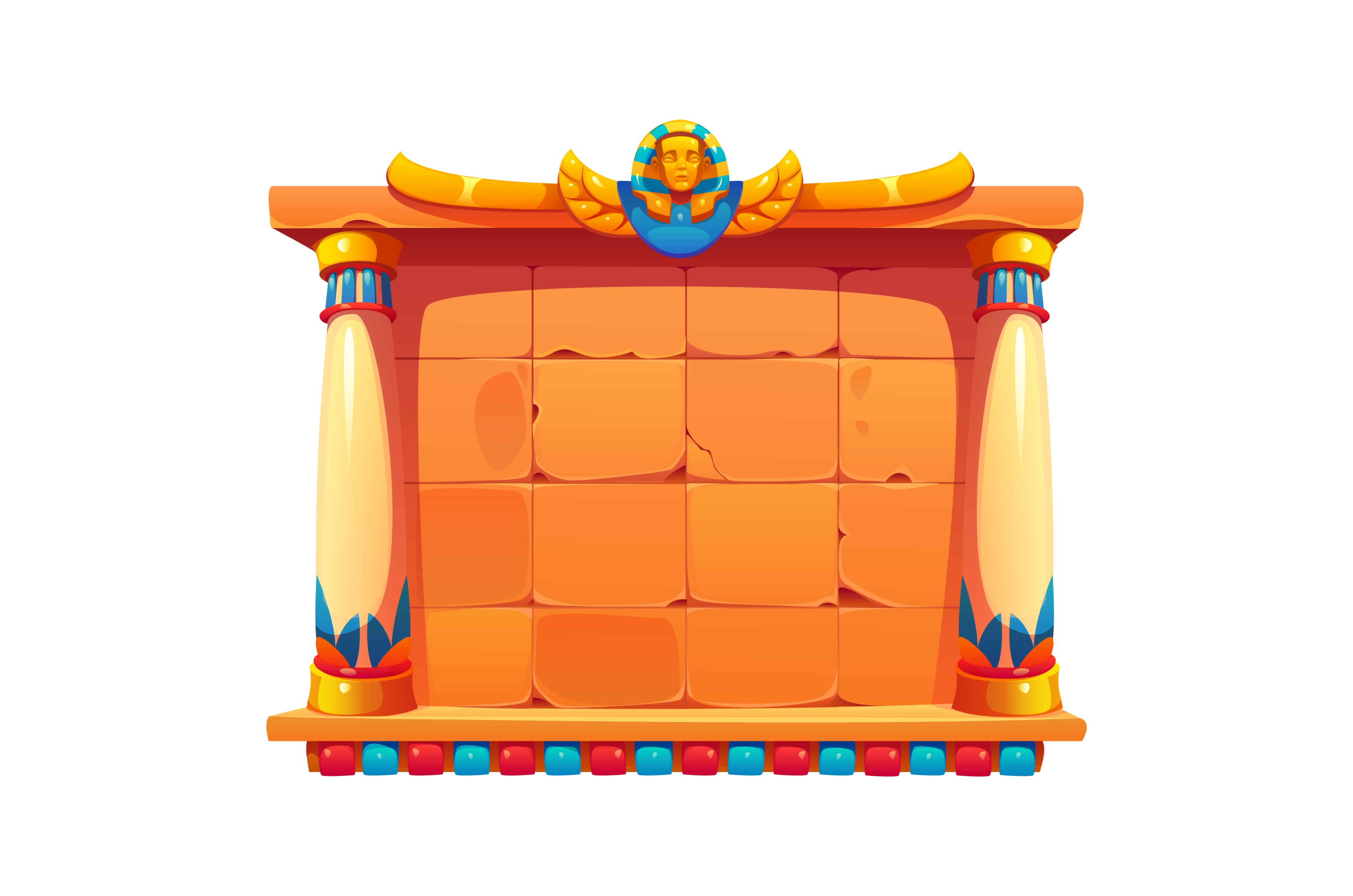 Ancient Egypt game frame, stone, a Decorative Illustration by Vector ...