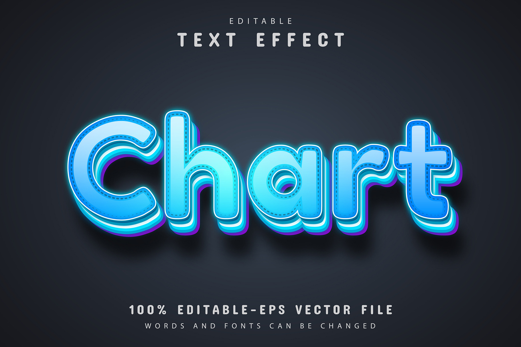 Chart text, editable 3d text effect, a Plug-in Add-On by Aglonemadesign