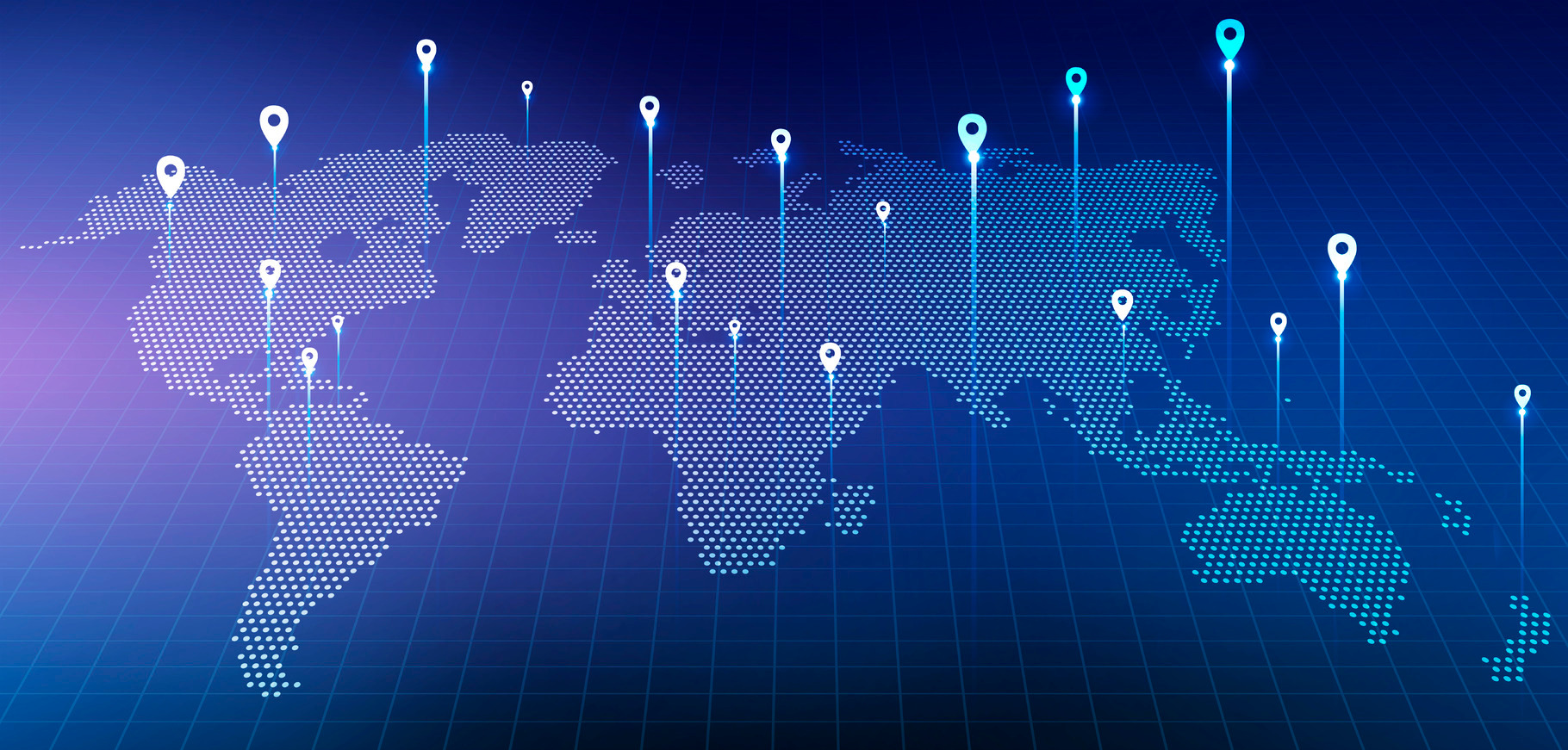 Holographic World Map With Locations, a Background Photo by Prostock-Studio