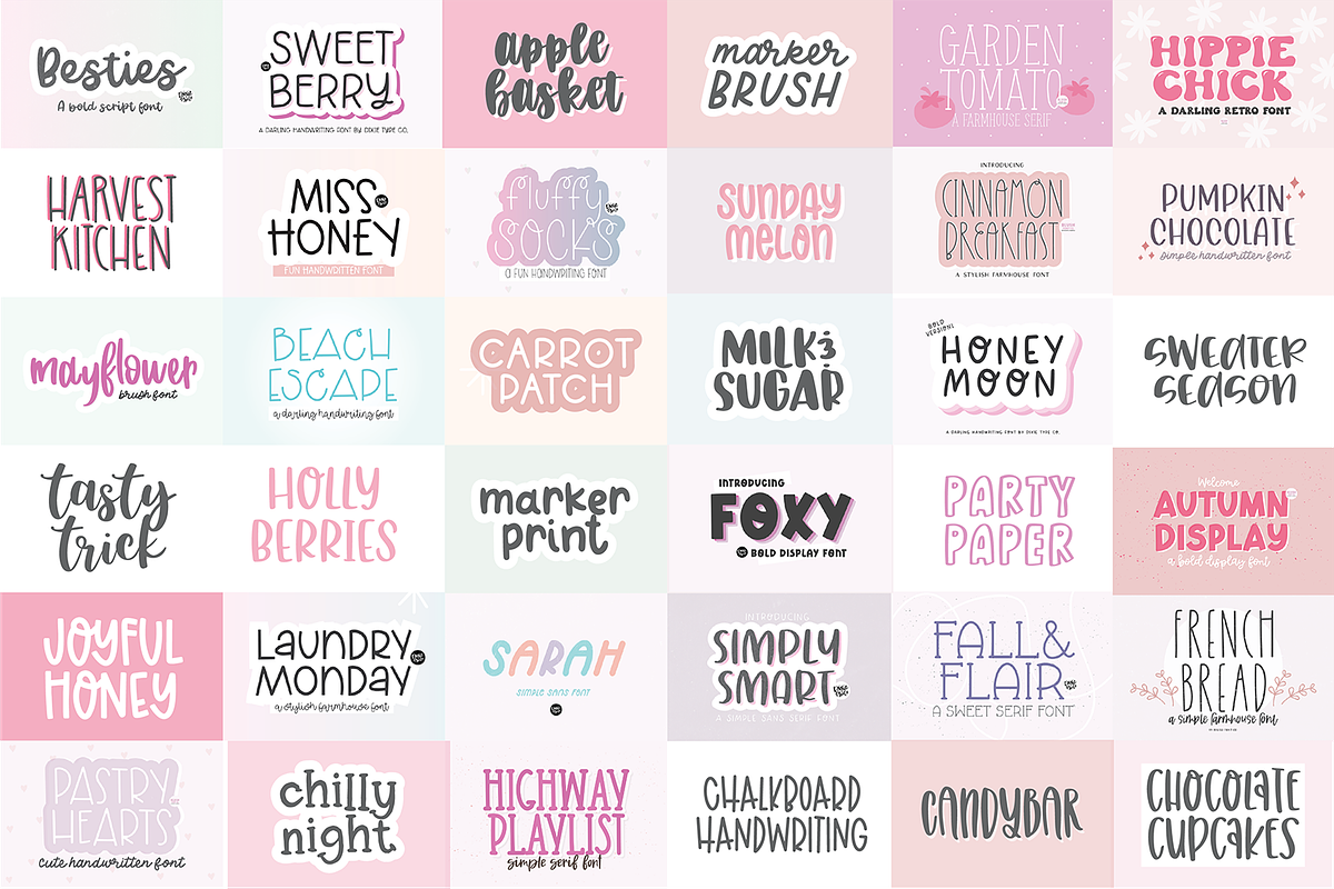 100 FONTS! Ultimate Font Bundle Vol3, a Script Font by Blush Font Co.