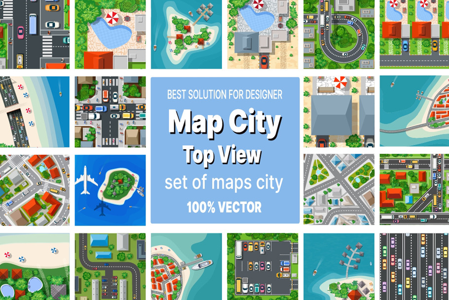 A set of maps top view, a Background Graphic by AlexZeL | Creative Market