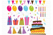 Birthday Party Clip Art, an Illustration by SA ClipArt