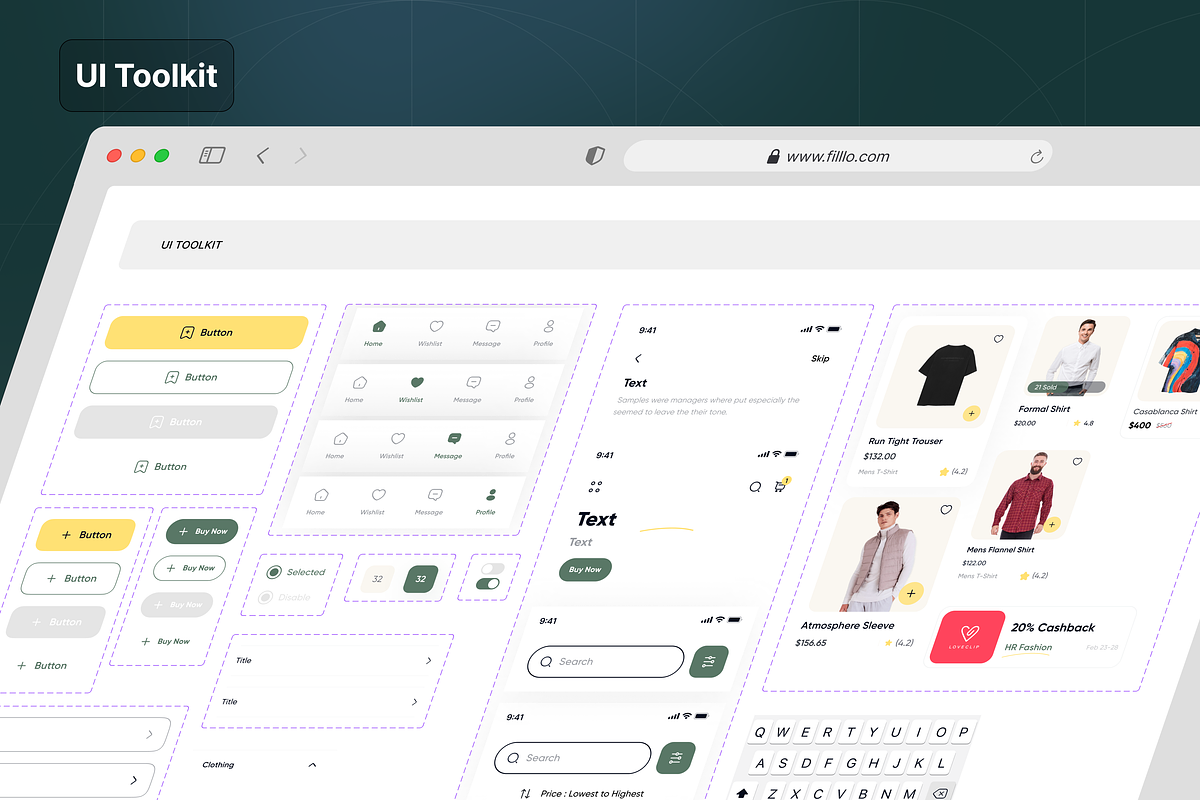 Filllo E-commerce App UI Kit, an UI Kit Template by floxui