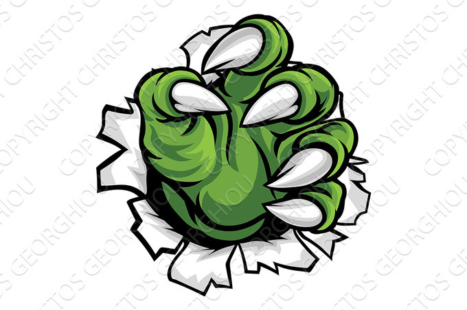 Monster Claw Ripping Through Background, an Animal Illustration by ...
