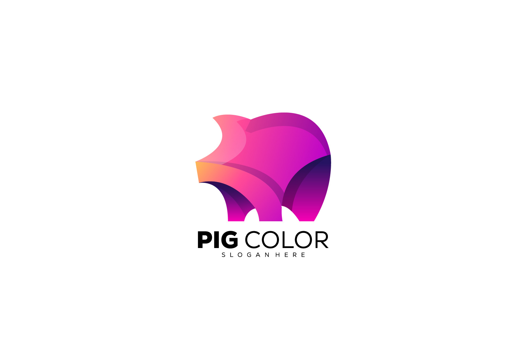 pig design colorful logo template, a Branding & Logo Template by ...