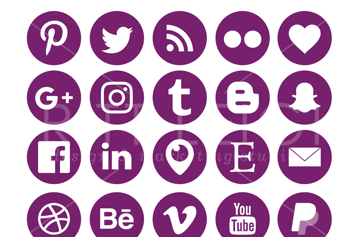 Ultra Violet Social Media Icons Pack, an Icon by BrittLeigh Design Studio