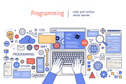Programming banner, a Technology Illustration by Good Studio