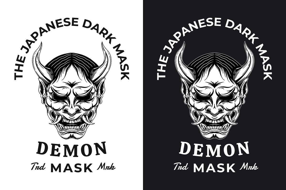 15 Set Japanese Demon Mask Skull, an Illustration by Morspective ...
