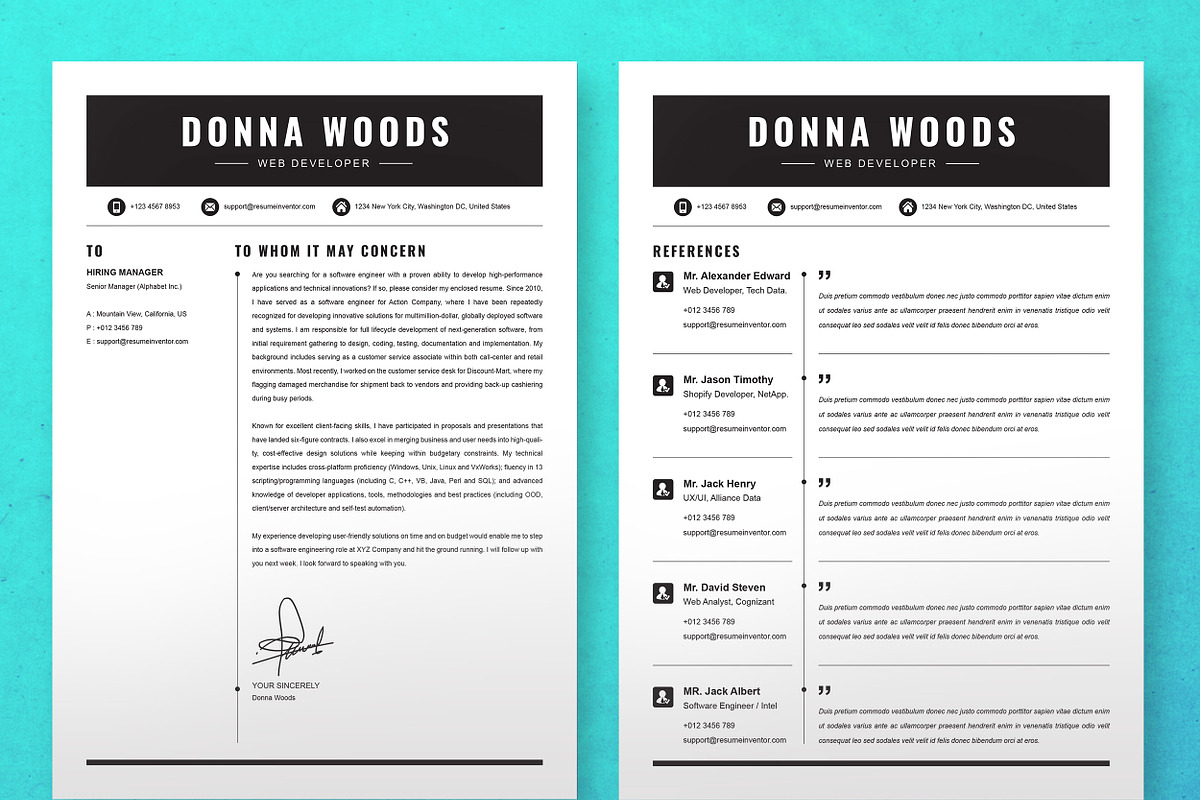 Resume/CV Template for Web Developer