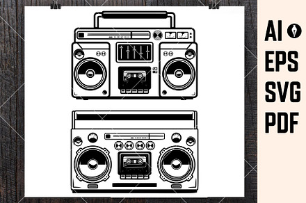 Boombox Svg, Boom, Box Svg | Graphic Objects ~ Creative Market