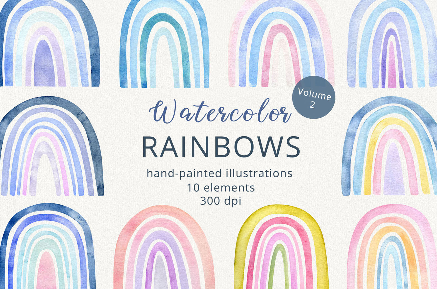 Watercolor Rainbows. Vol. 2, a Decorative Illustration by Watercolor ...